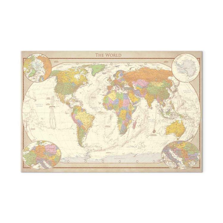 Canvas prints political maps, world map countries and capitals, political map, world map ...
