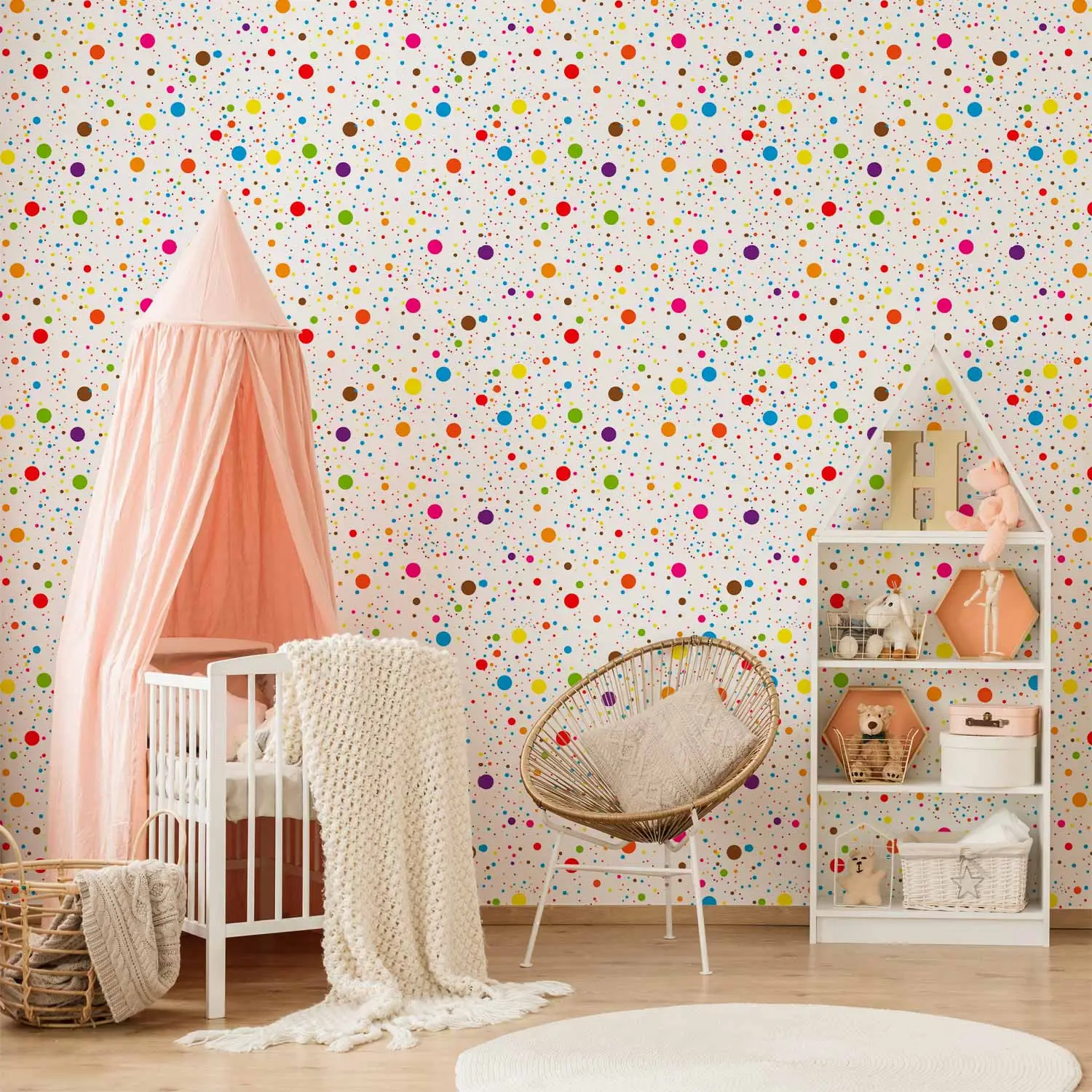 Polkadots Wallpaper Polka Dot Wallpaper | Girls Nursery Wallpaper