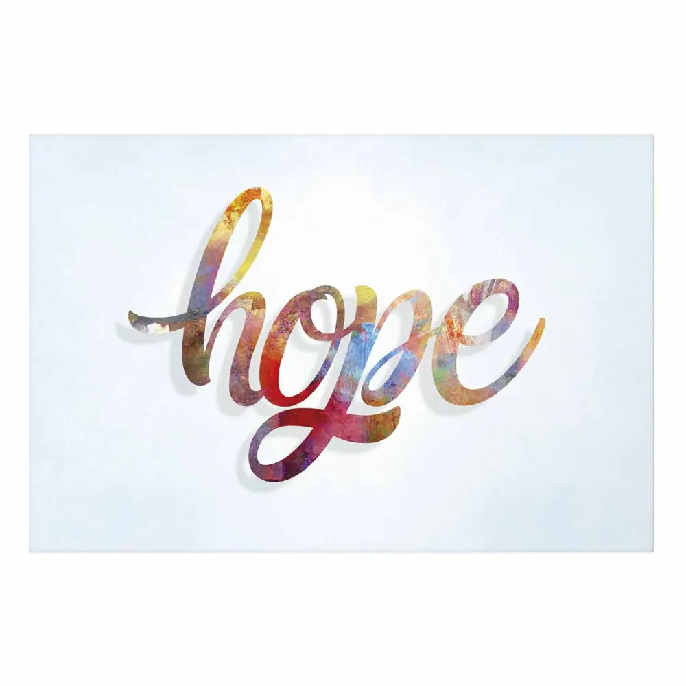 Poster Hope - simple composition with English text on a solid ...