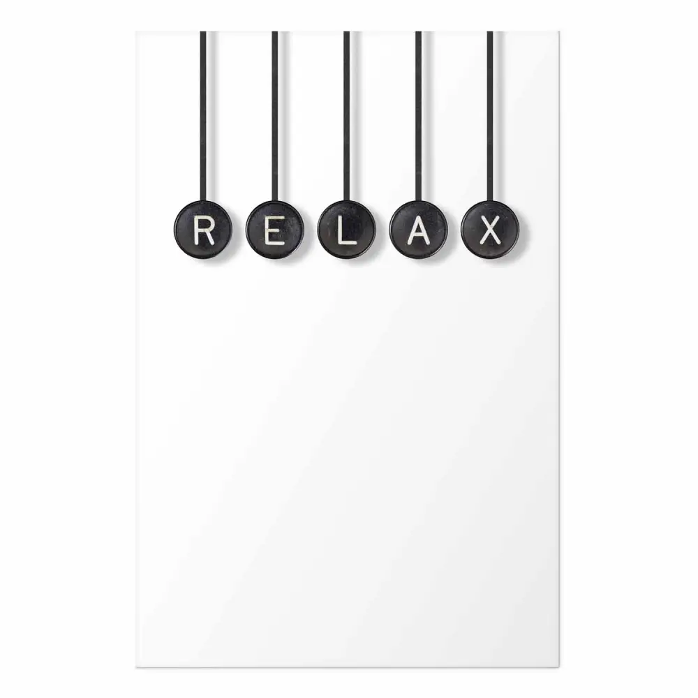 Poster Relax - black and white minimalist composition with English text ...