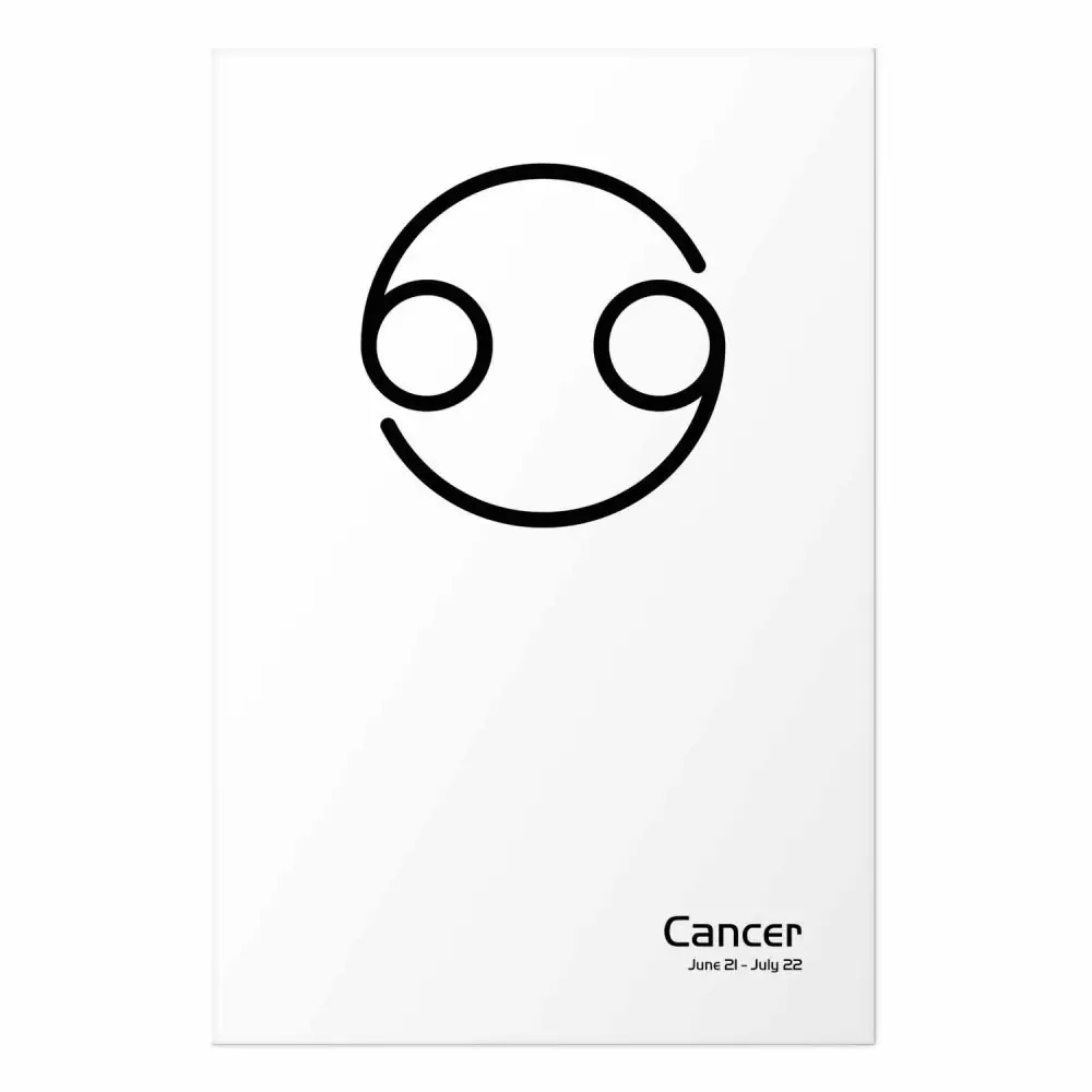Poster Cancer - minimalist black and white composition with date and ...