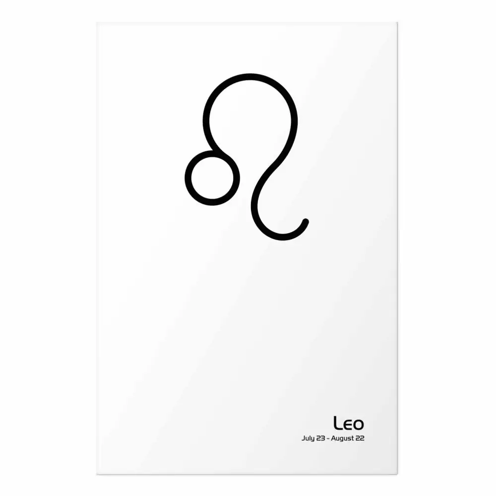 Poster Leo - minimalist black and white composition with date and ...