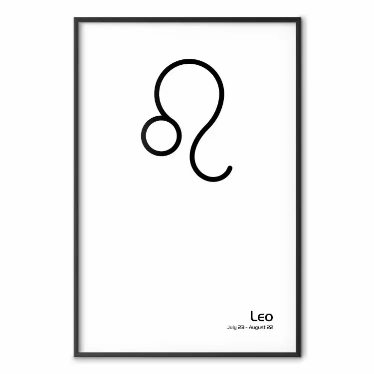 Wall Poster Leo - minimalist black and white composition with date and ...