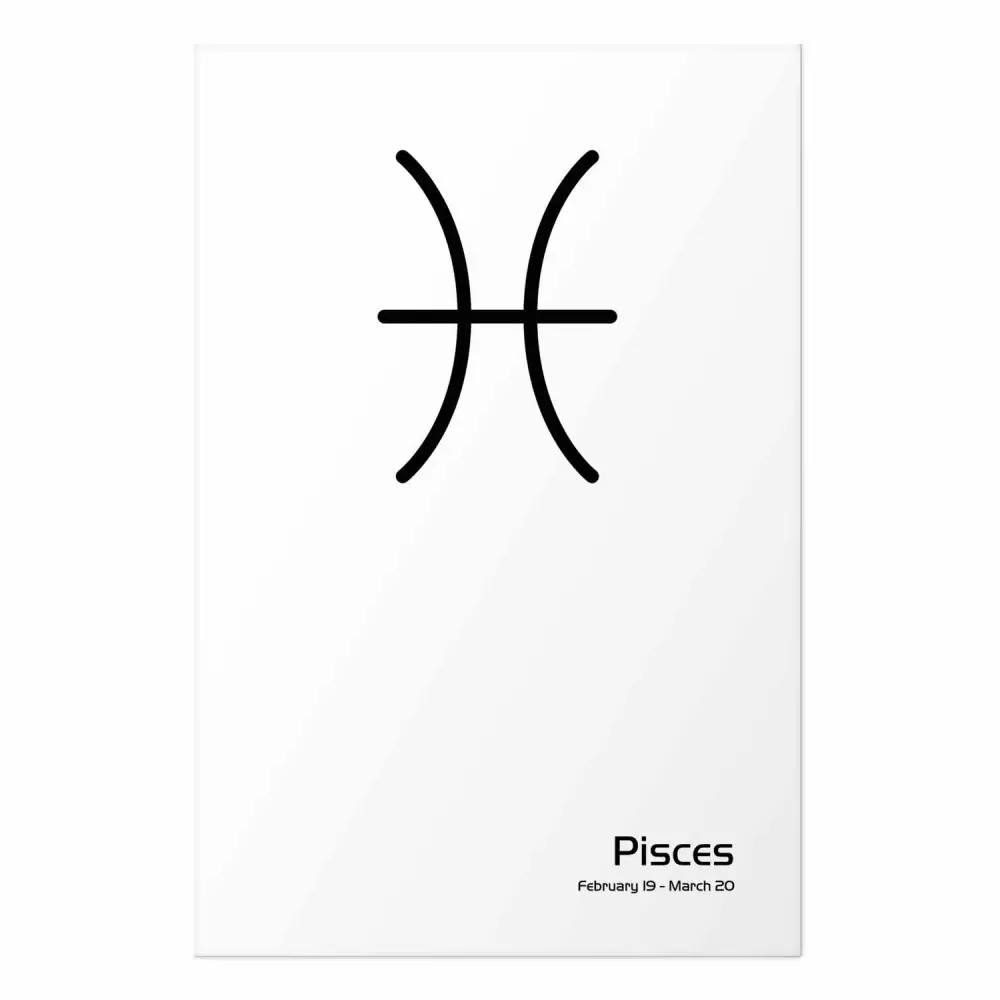 Wall Poster Pisces - simple black and white composition with zodiac ...