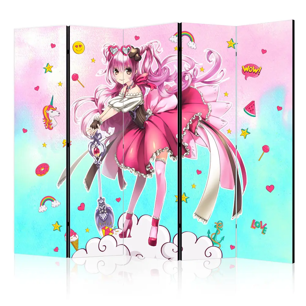 Room Divider Witch Miko II - fantasy anime character on a colorful ...