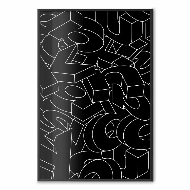 Wall Poster Alphabet - black and white composition filled with ...