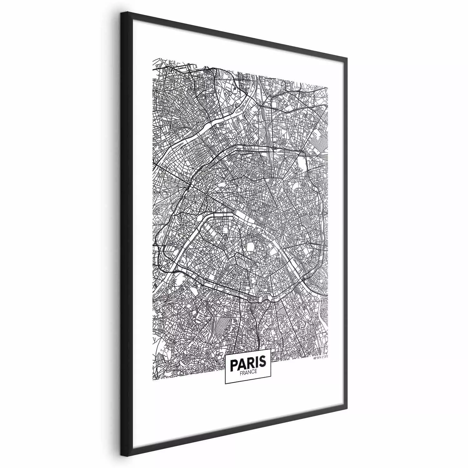 Black And White Map Of Paris