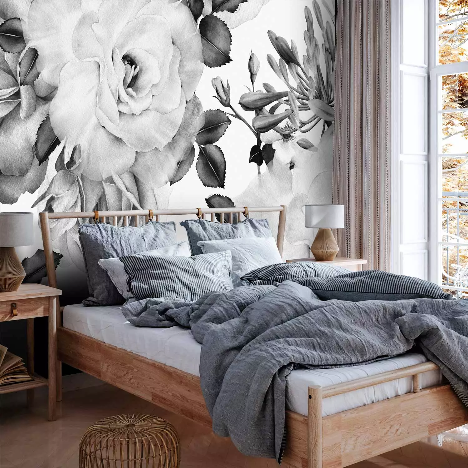 Floral wallpaper mural store