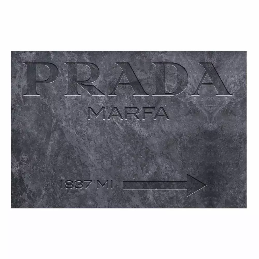 Poster Marble Prada - engraved English brand name on marble texture ...