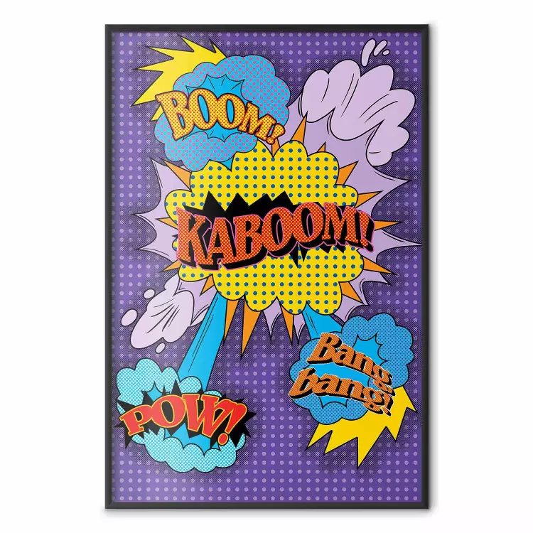 Poster Kaboom! - English texts with colorful patterns in a pop art ...