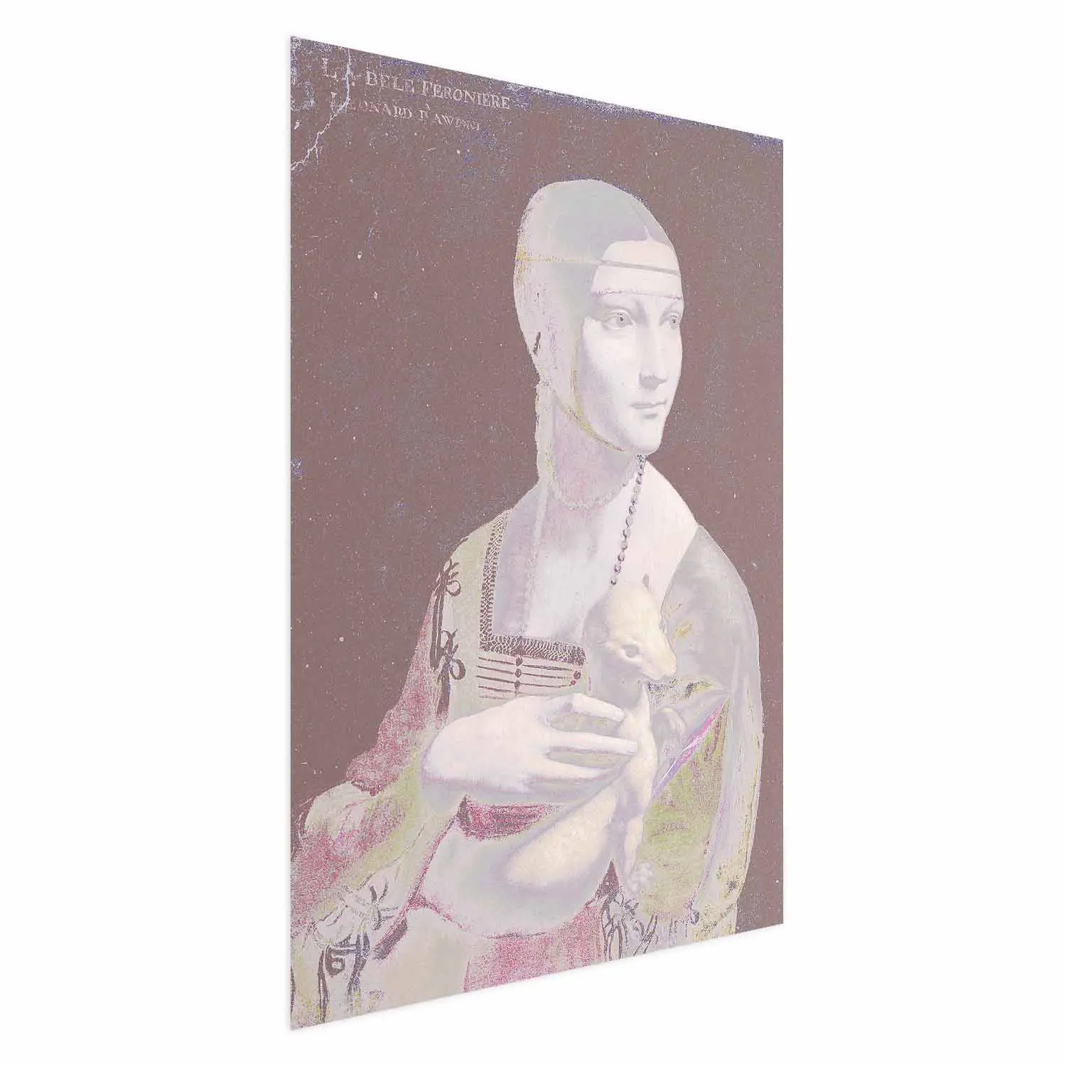 Poster Pastel Lady - woman with an animal by Leonardo da Vinci - bimago