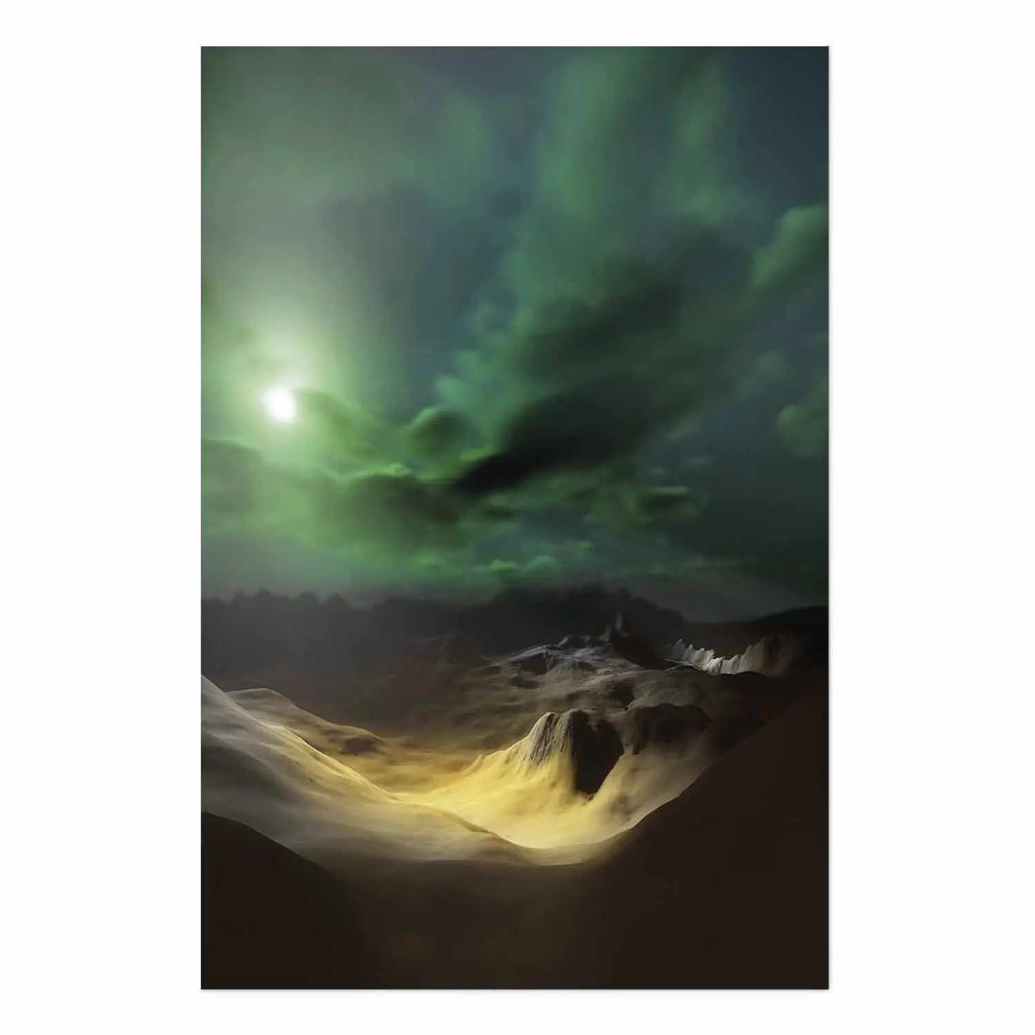 Bright Night Sky With Landscape