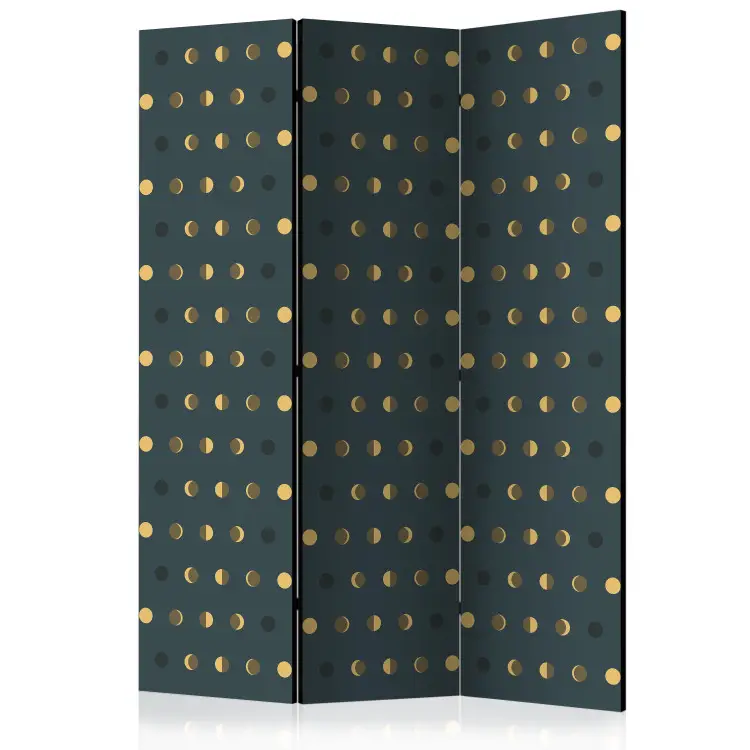 Room Divider Screen Dots - pattern with gold-black dots and dark ...