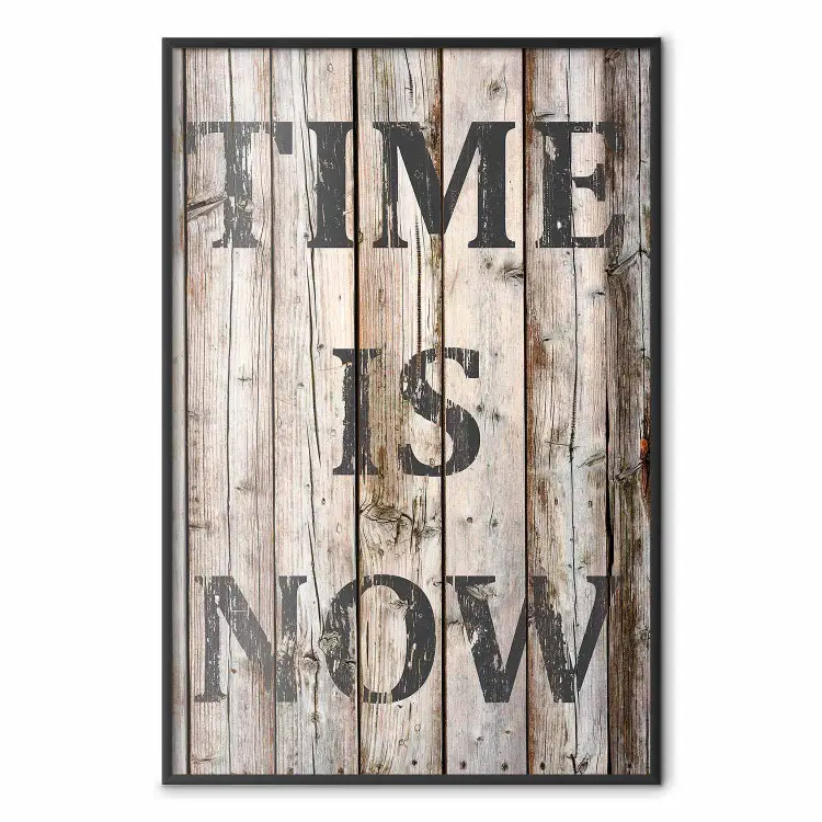 Wall Poster Retro: Time Is Now - English text on a background of retro ...
