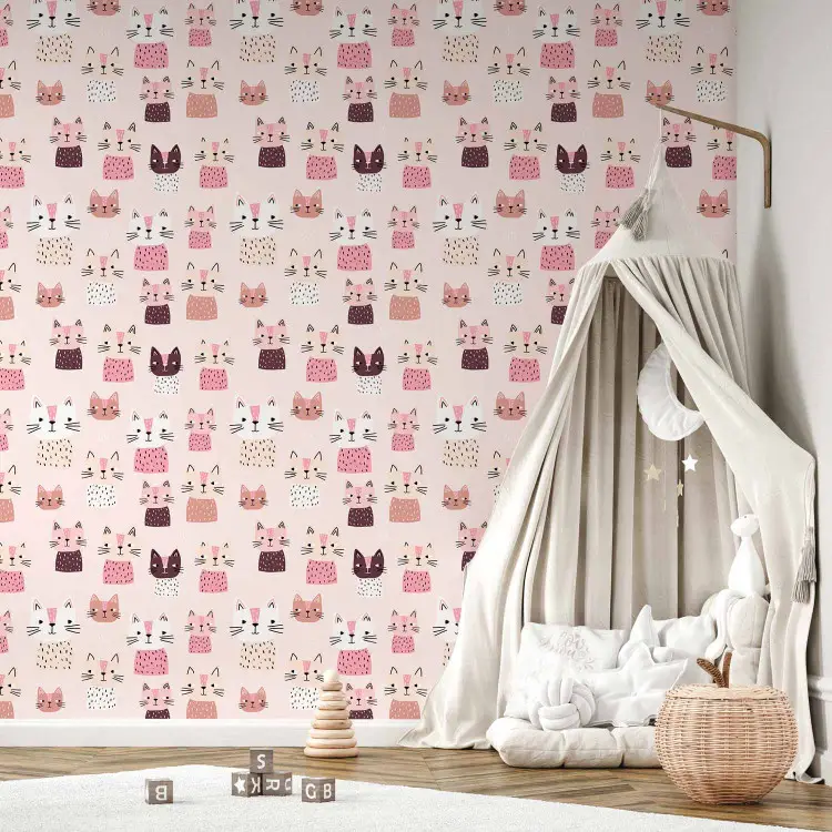 Designer Wallpaper Cat Friends - bimago