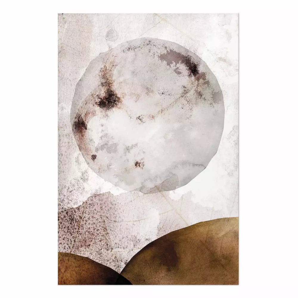 Poster Sunny Spots - abstract texture of white circle on light ...