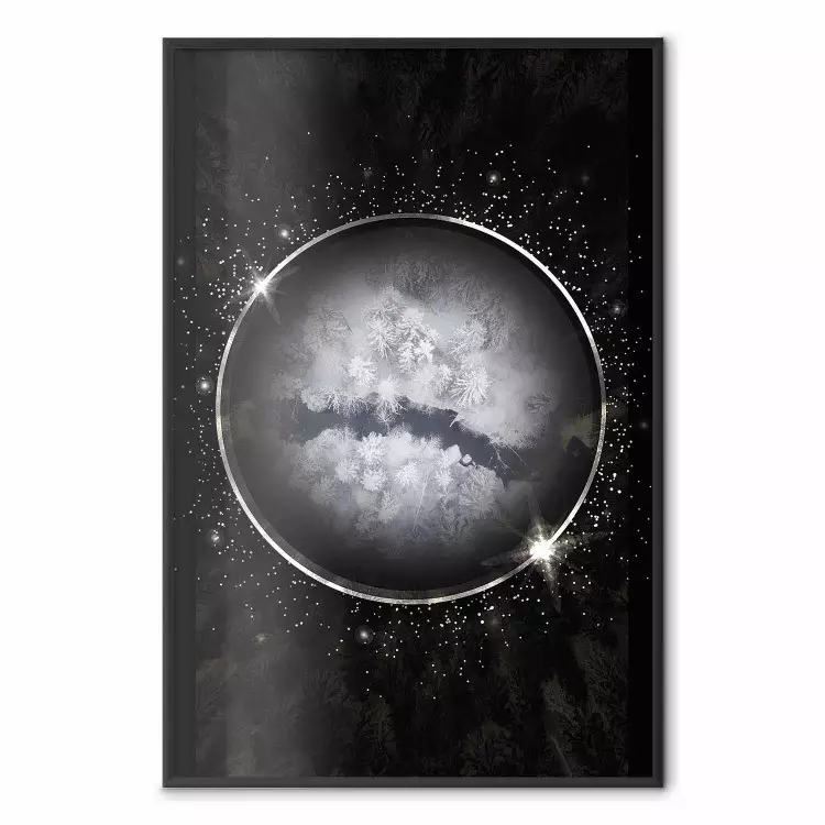 Wall Poster Deep Winter - abstract sphere in space depicting wintry ...