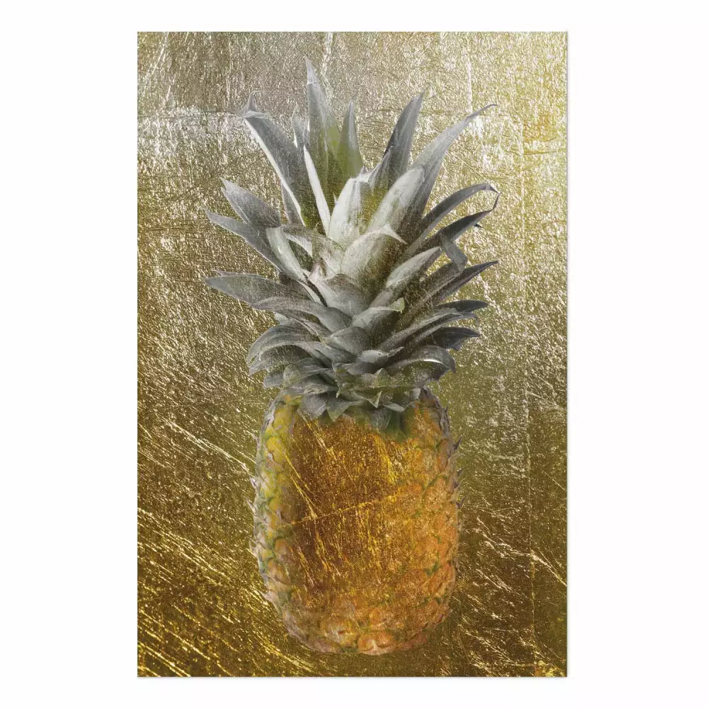 Wall Poster Forbidden Fruit - composition of tropical fruit on golden ...