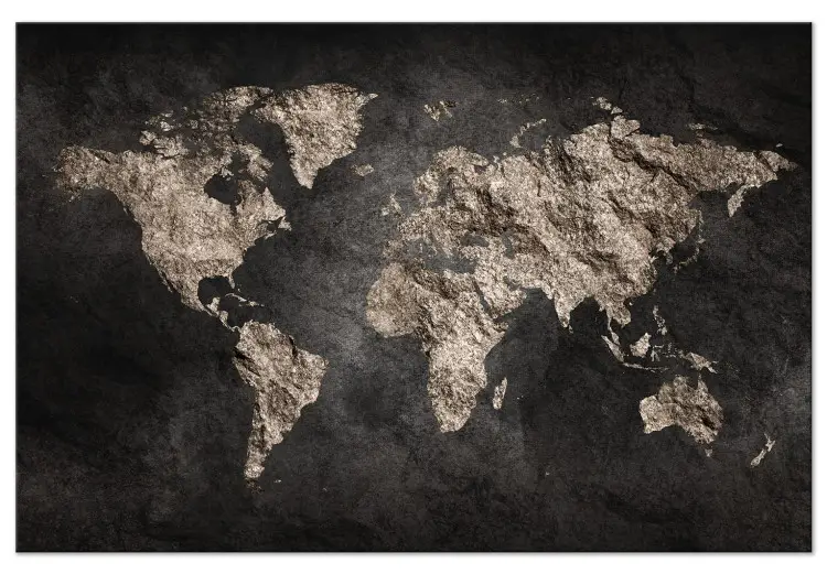 Large XXL print World Full of Mysteries - world map as continents on a ...