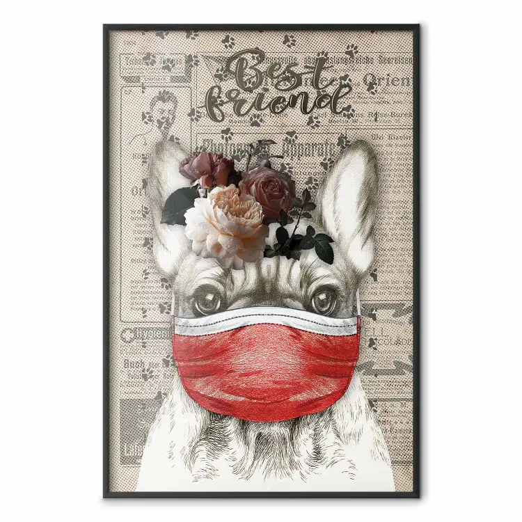 Poster Rufio - humorous fantasy with a purebred dog in a mask and text ...