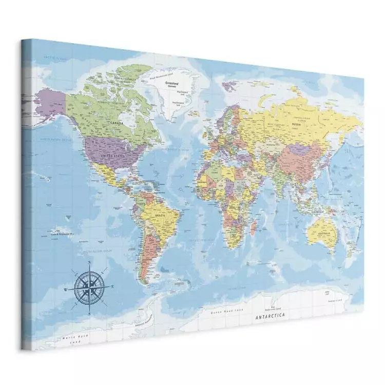 Canvas Print Beauty of the Globe Wide - world map in pastel colors - bimago