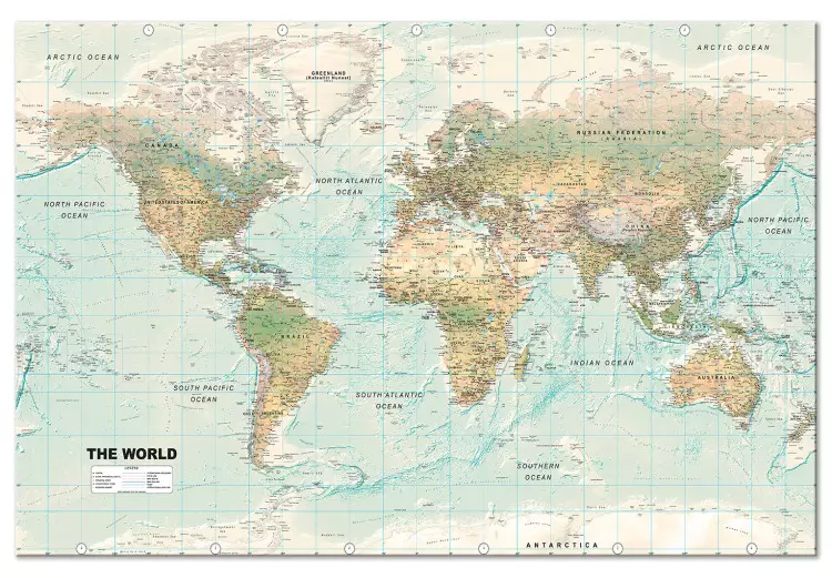 Large XXL canvas print World Map: Beautiful World II - colorful ...