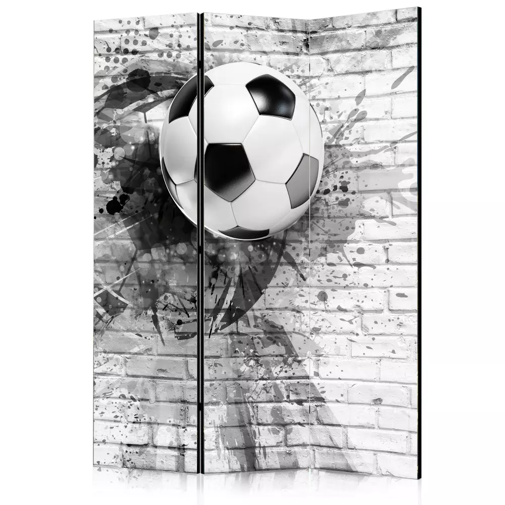Room Separator Football Dynamics (3-piece) - black and white soccer ...