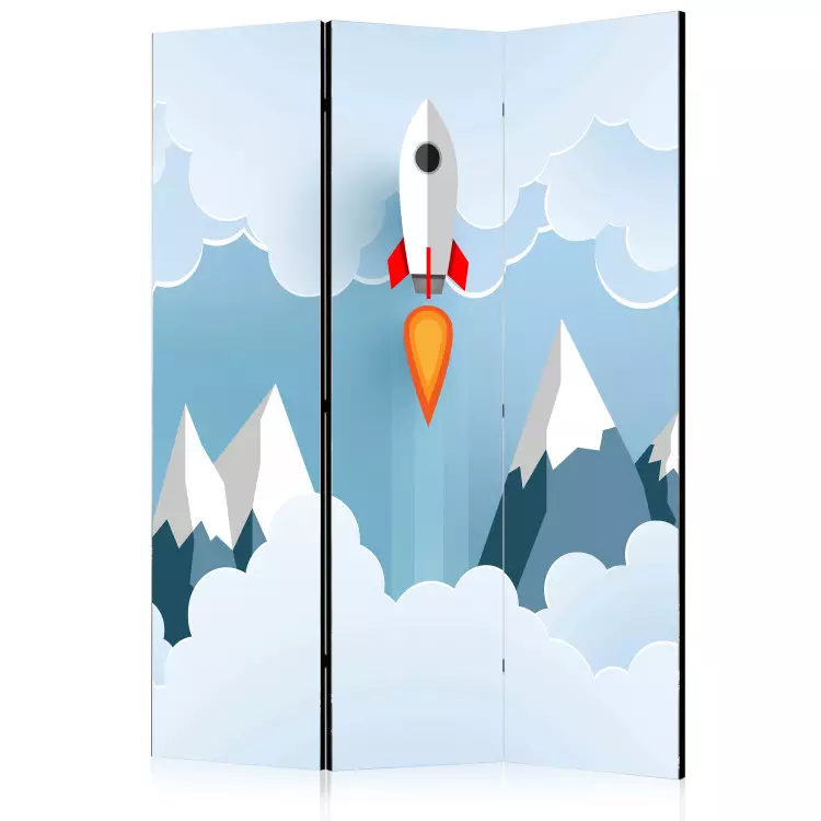 Room Separator Rocket in the Clouds (3-piece) - celestial landscape for ...