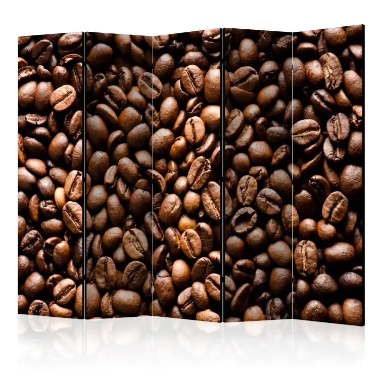 Room Divider Roasted Coffee Beans II - pattern in brown coffee beans ...