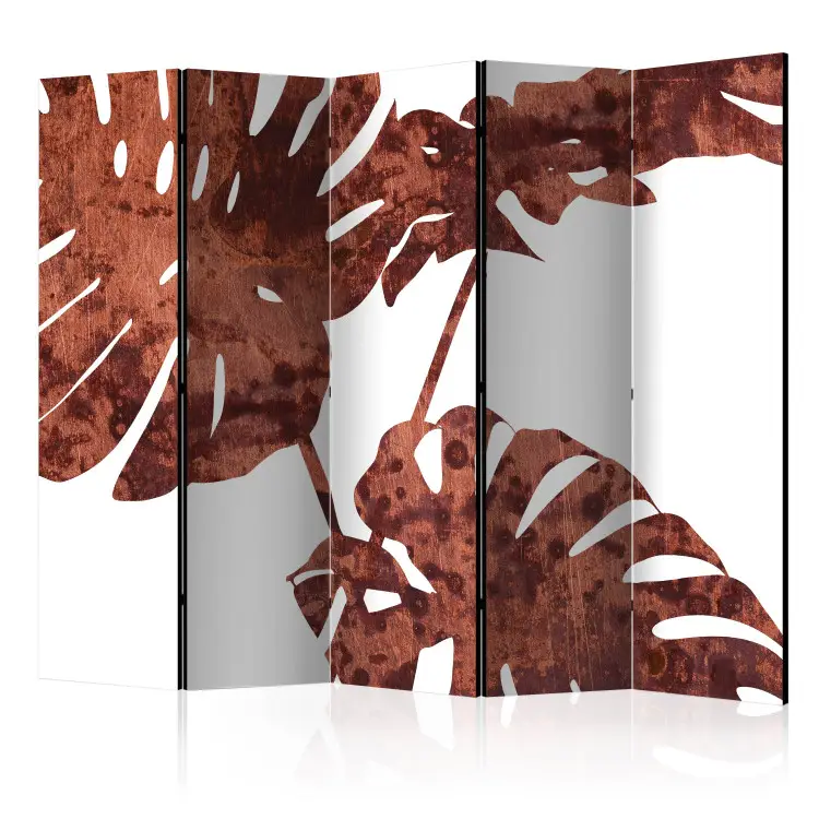 Room Separator Exquisite Monstera II - rusty leaves of a tropical plant ...