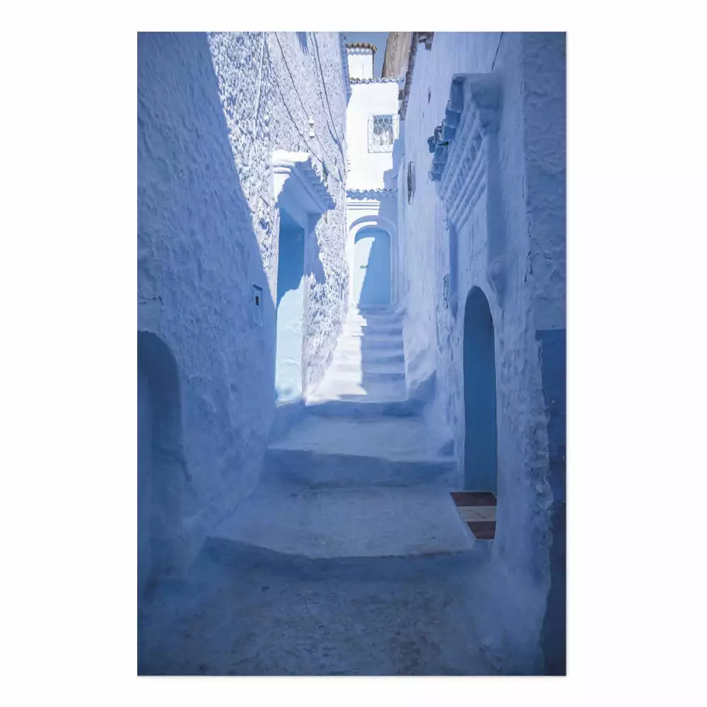 Poster Architecture of Blue - blue stone buildings and stairs in the ...