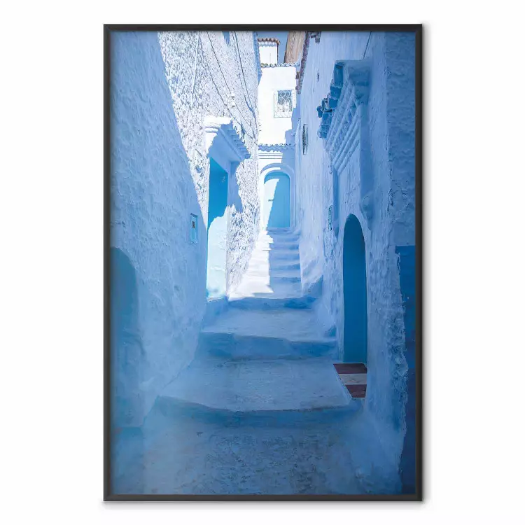 Wall Poster Architecture of Blue - blue stone buildings and stairs in ...