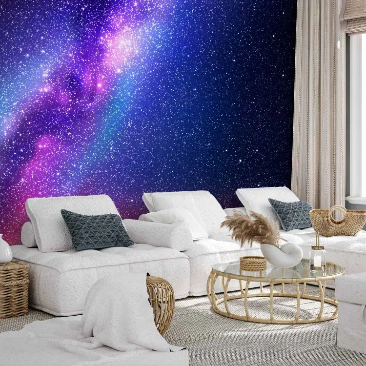 Wall Mural Great Galaxy - Space in blue shades with bright sparkling ...