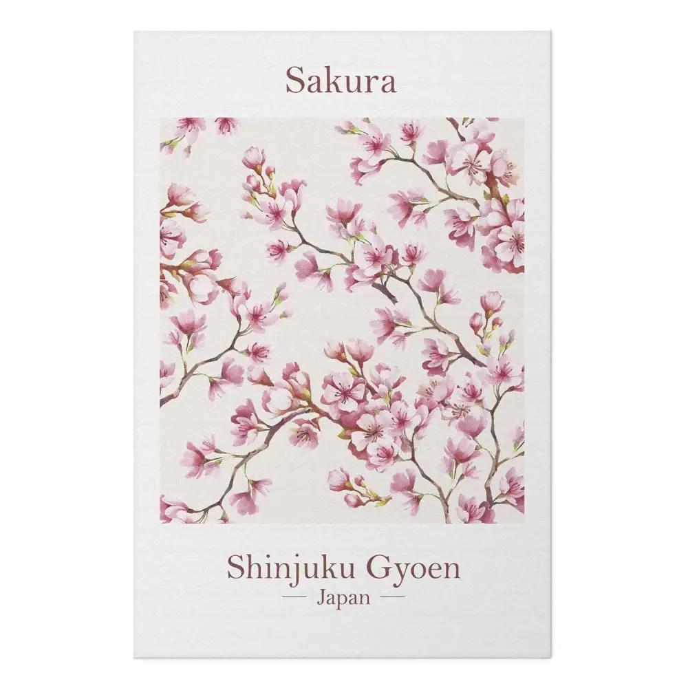 Wall Poster Sakura - English and Japanese text with pink flower - bimago