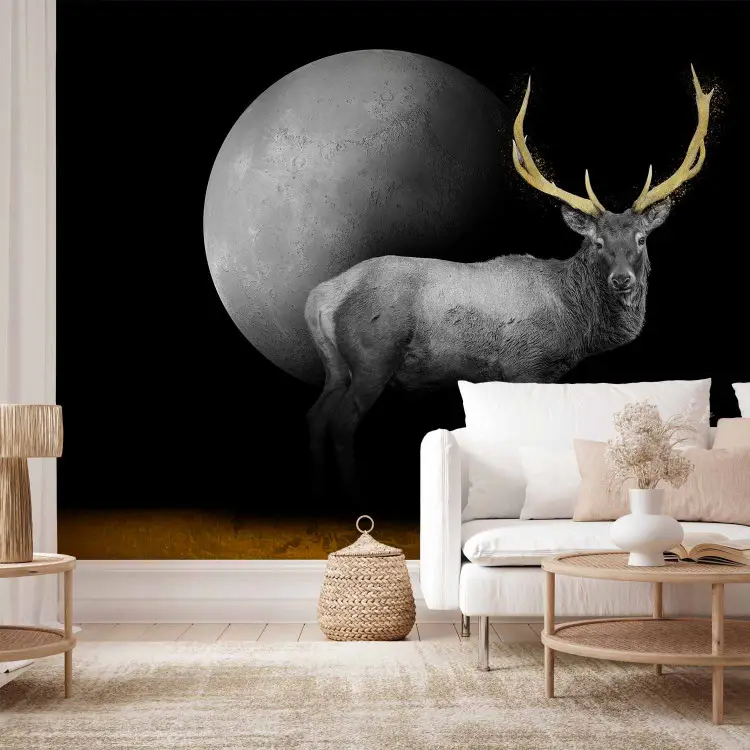 Elemental Deer Wallpaper Handdrawn Deer Antler Set For Design Elements