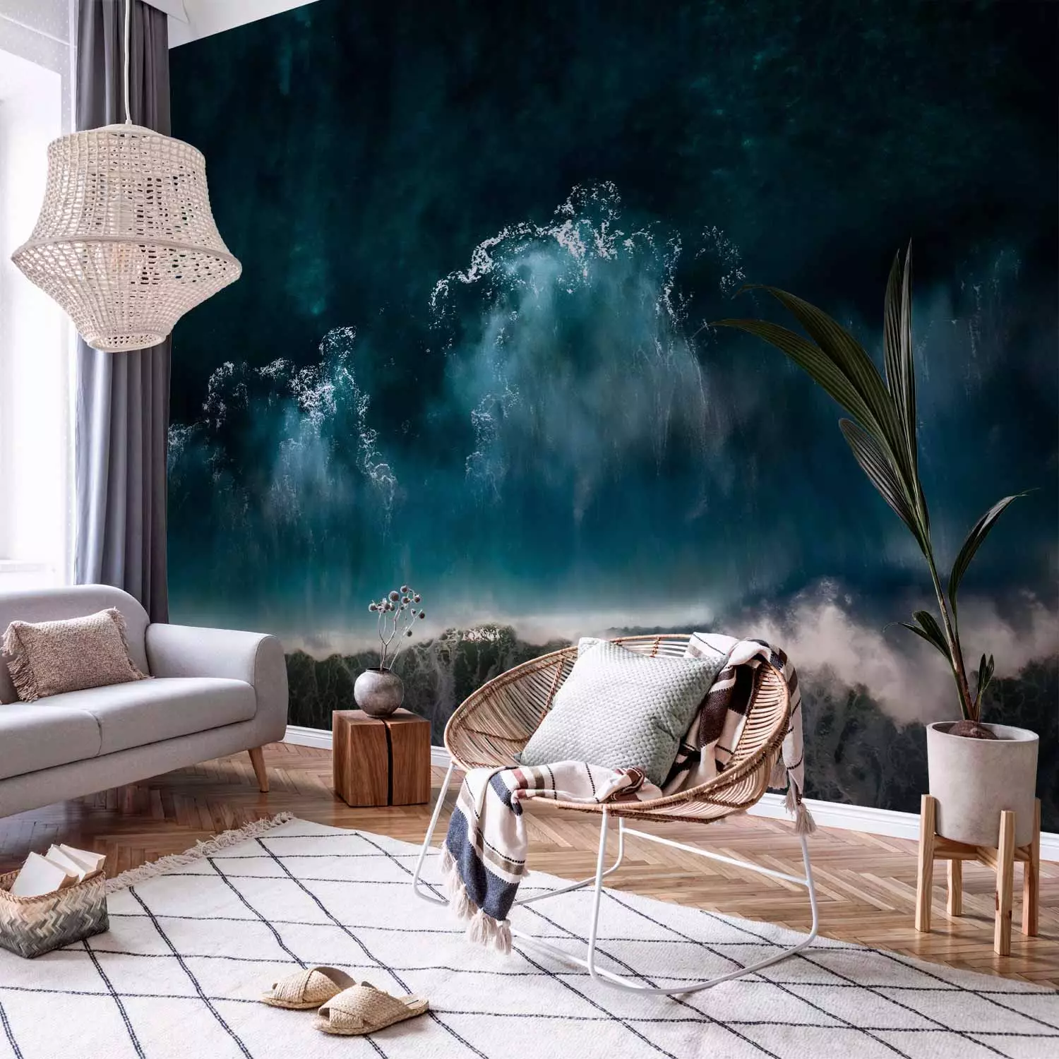 blue feature wallpaper