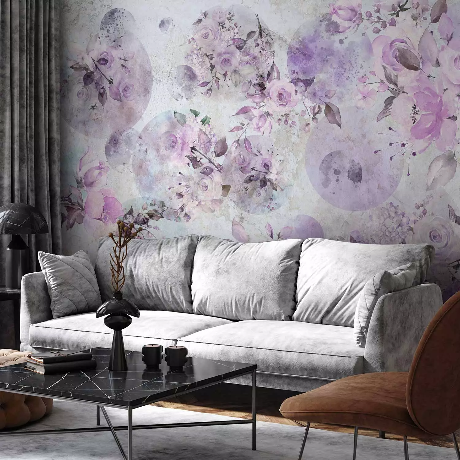 Purple and grey wallpaper store