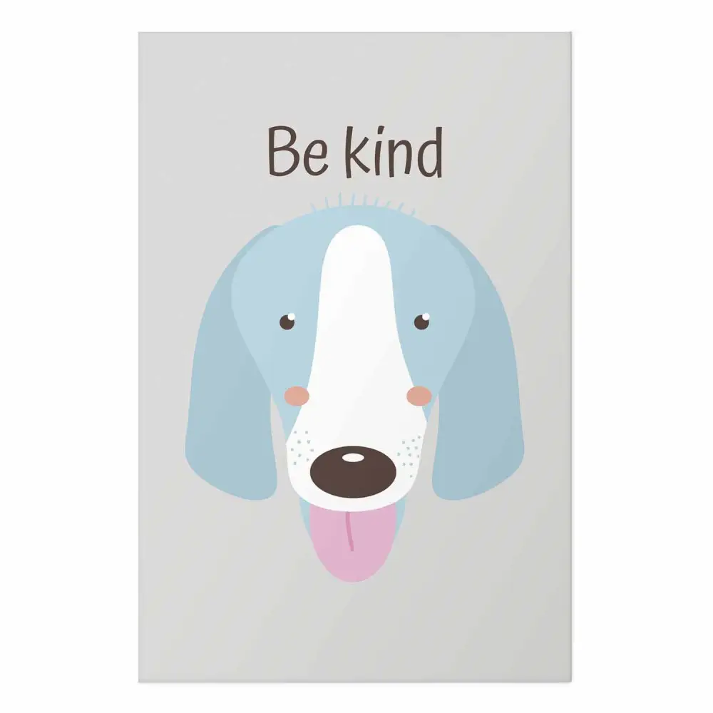 Poster Be Kind - Blue Cheerful Dog and Motivational Slogan for Children ...