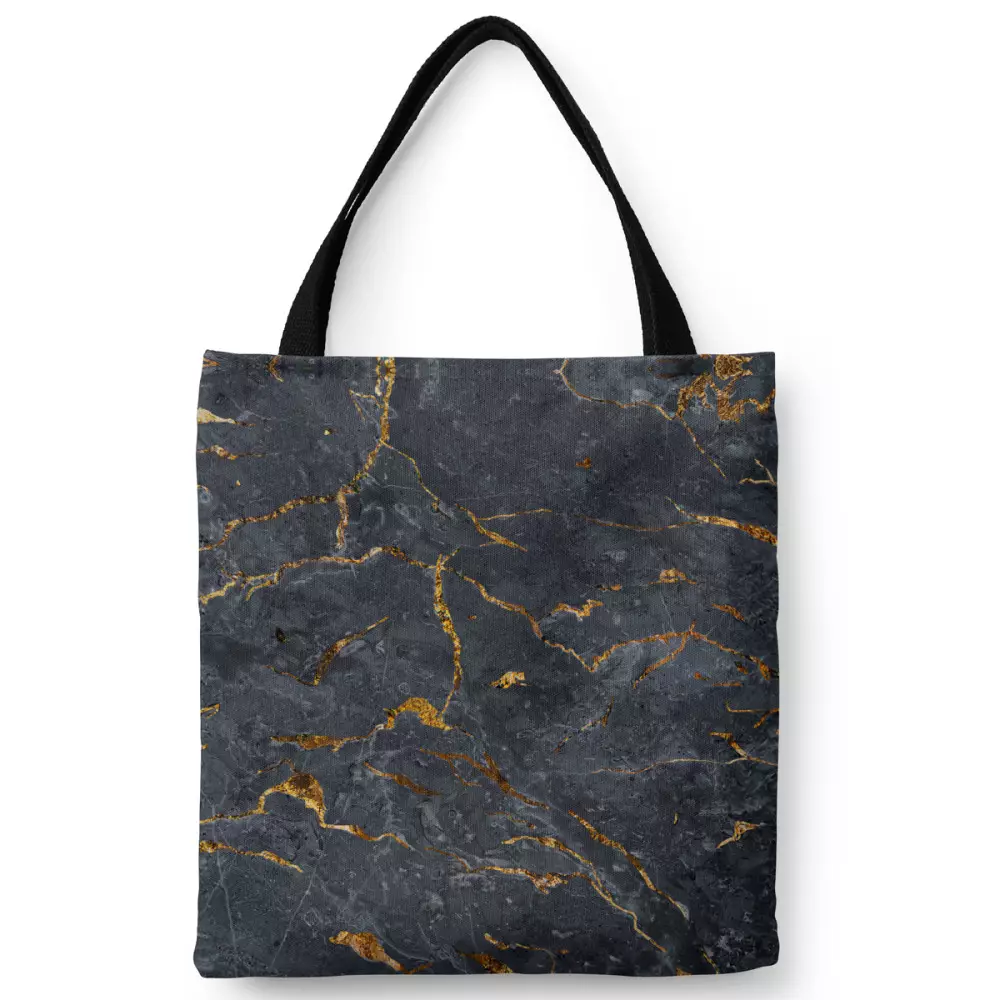 Women's bag Cracked magma - graphite imitation stone pattern with ...