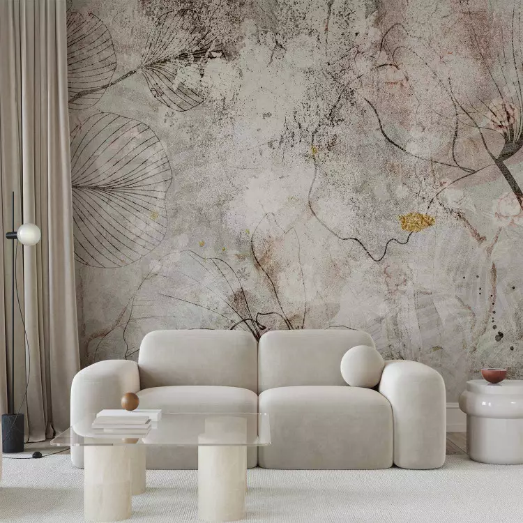 Photo Wallpaper Floristic Fresco - Natural Plants as a Wall Decoration ...