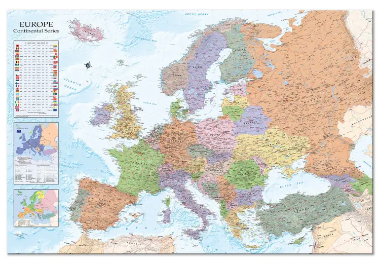 Large XXL print Colorful Map of Europe - political map of Europe with ...