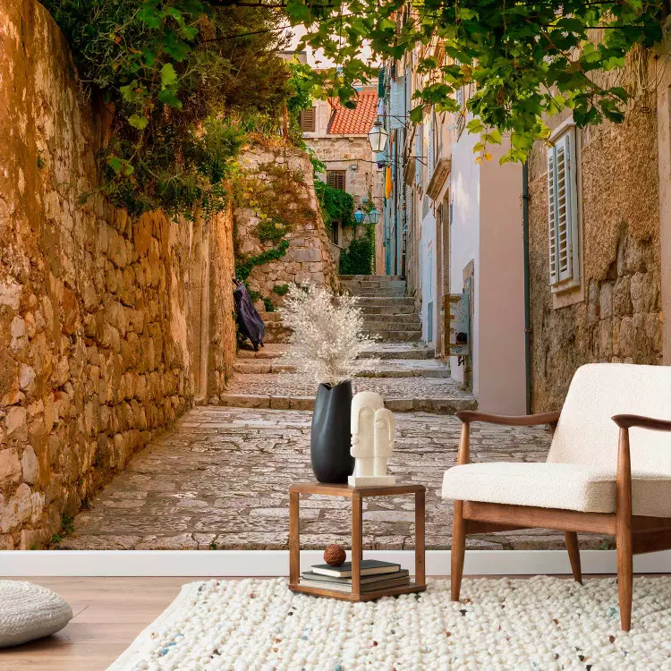 Wall Mural A Charming Backstreet in Dubrovnik - An Old Street With ...