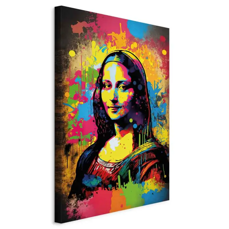 Canvas Art Colorful Mona Lisa - A Portrait of a Woman Inspired by Da ...