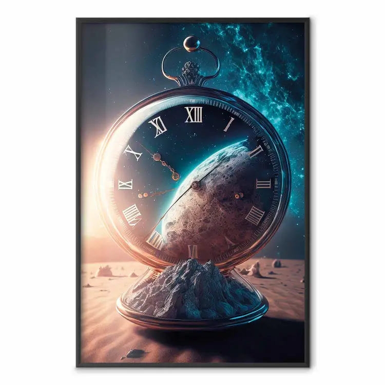 Wall Poster Planetary Clock - Abstraction With a Time and Space Motif ...