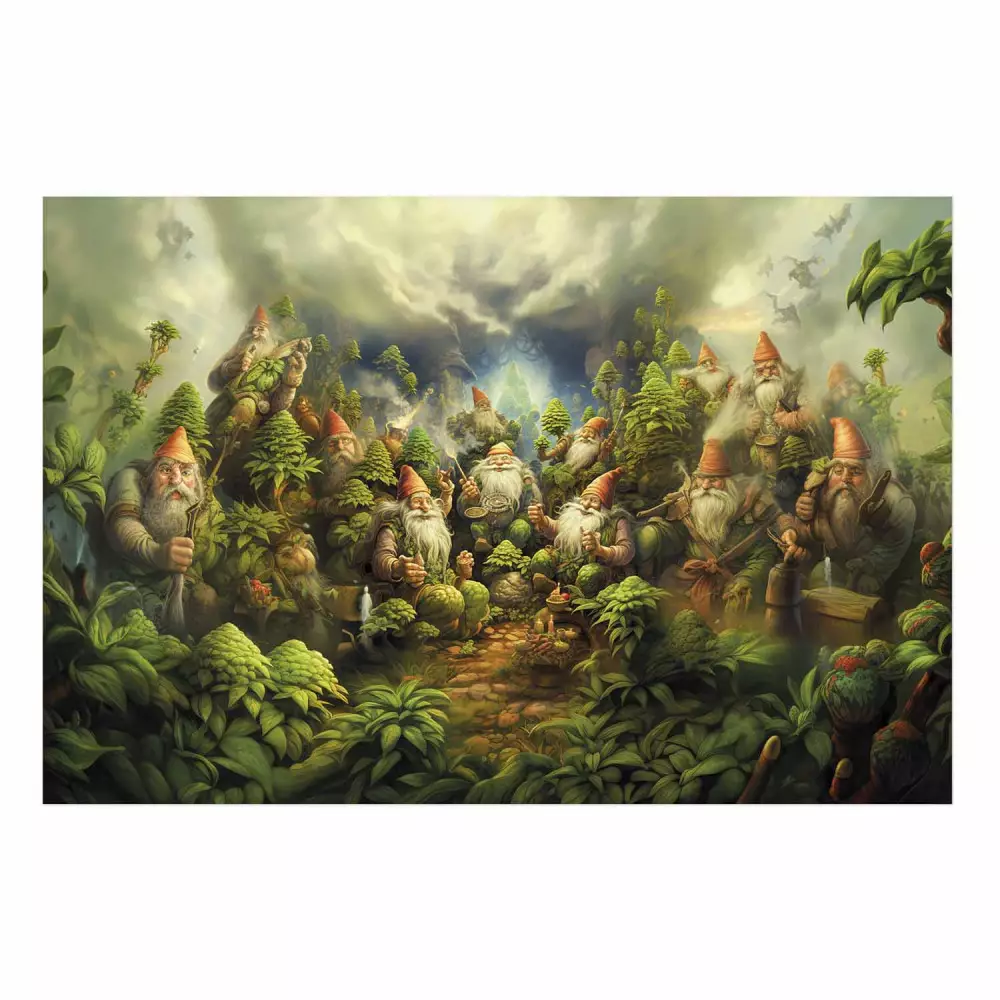 Poster Crazy Forest Dwarves - Relaxing in the Lap of Green Nature - bimago