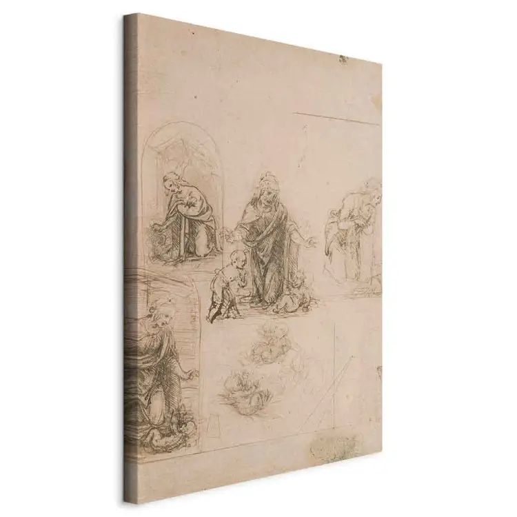 Art Reproduction Leonardo da Vinci - Studies for a Nativity - bimago