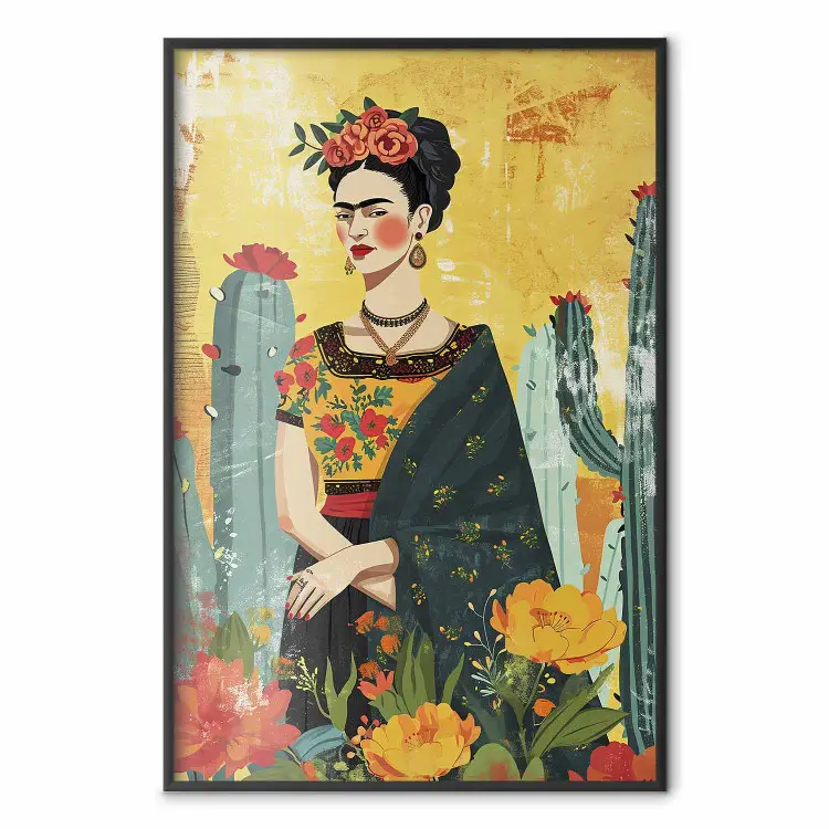 Wall Poster Frida Kahlo - A Composition With the Painter Among Cacti ...