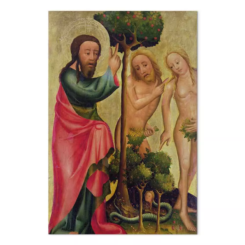 Reproduction Painting God the Father Punishes Adam and Eve, detail from ...