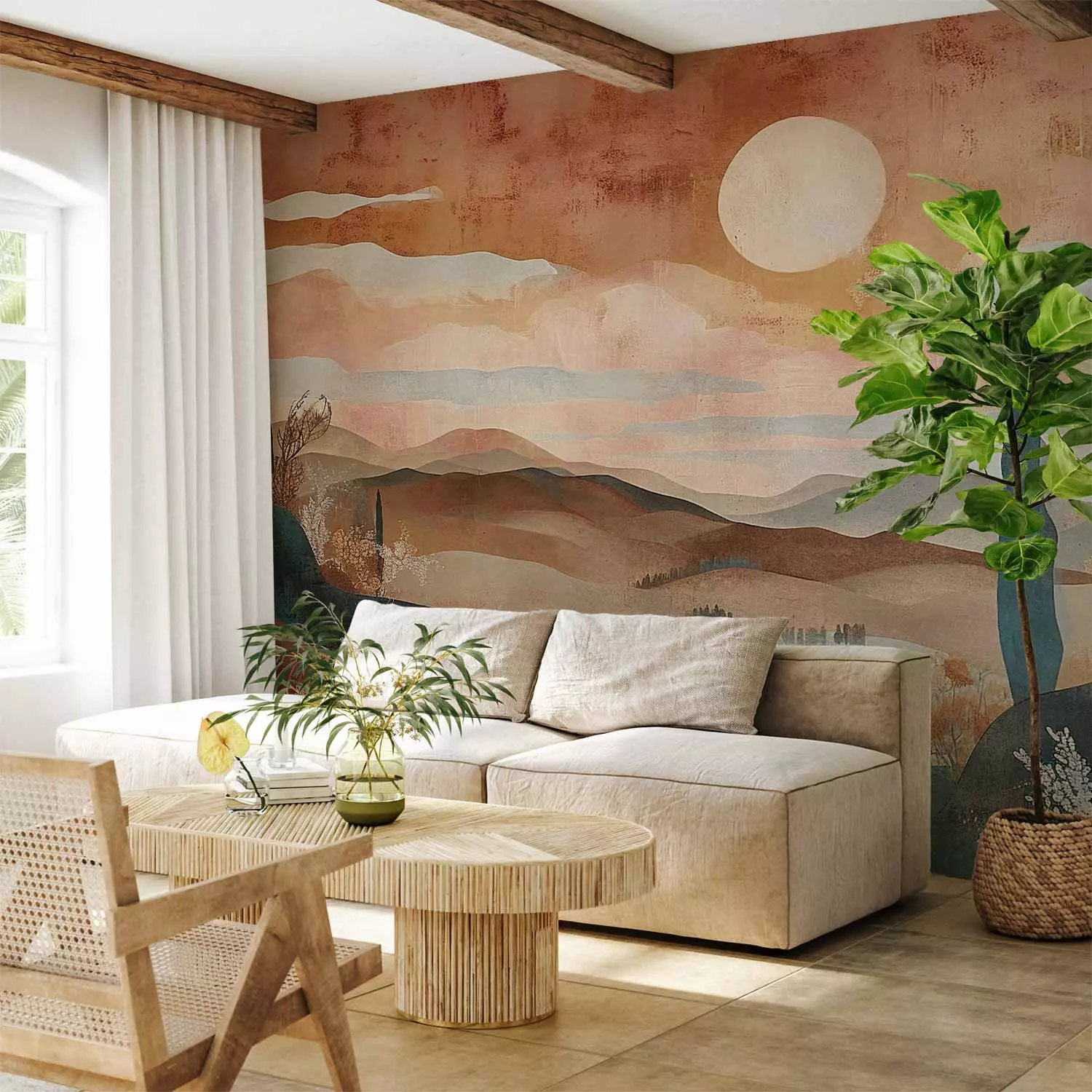 Wall Mural Tuscan Landscape - A Composition Inspired by the Colors of ...