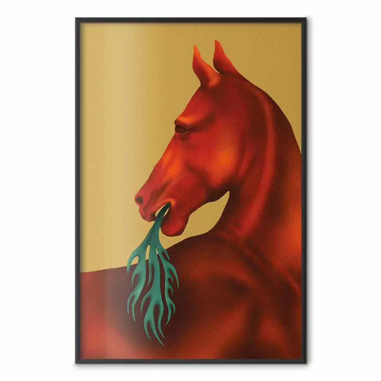 Wall Poster Fiery Steed - brown mount on a sandy background - bimago